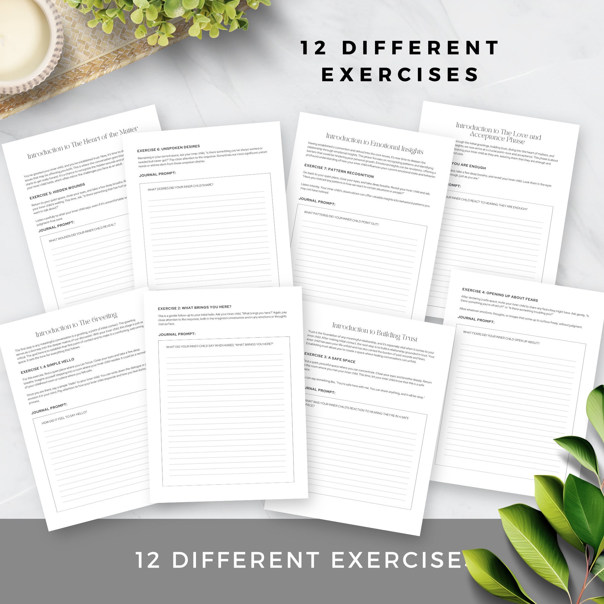 Inner Child Work Journal, Therapy Questions for Emotional Healing ...