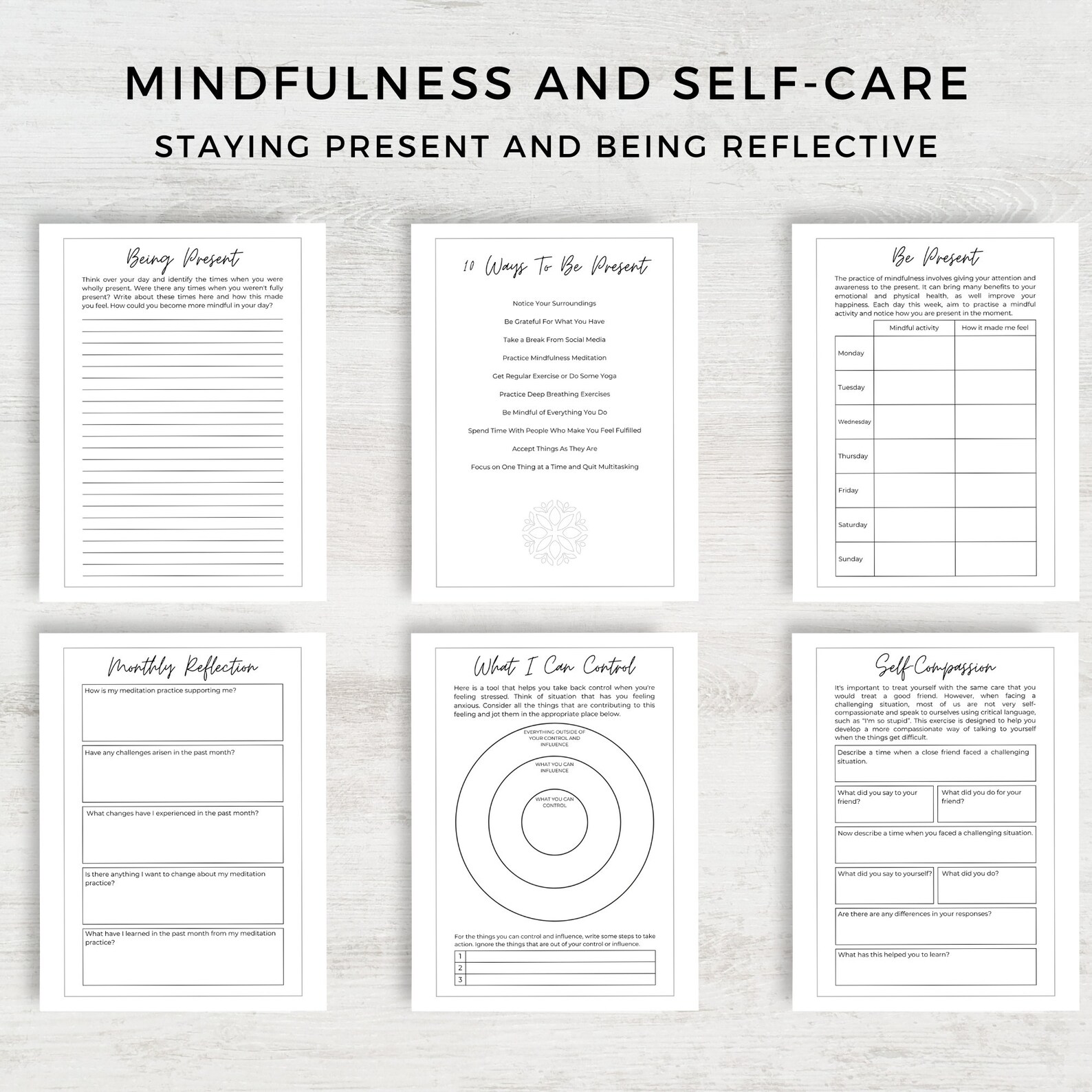 Meditation Journal, Printable & Digital, Daily Practice Workbook ...