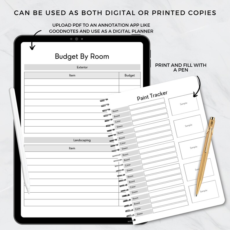 Home Renovation Organizer, Remodel Planner, Budget and Expenses Tracker ...