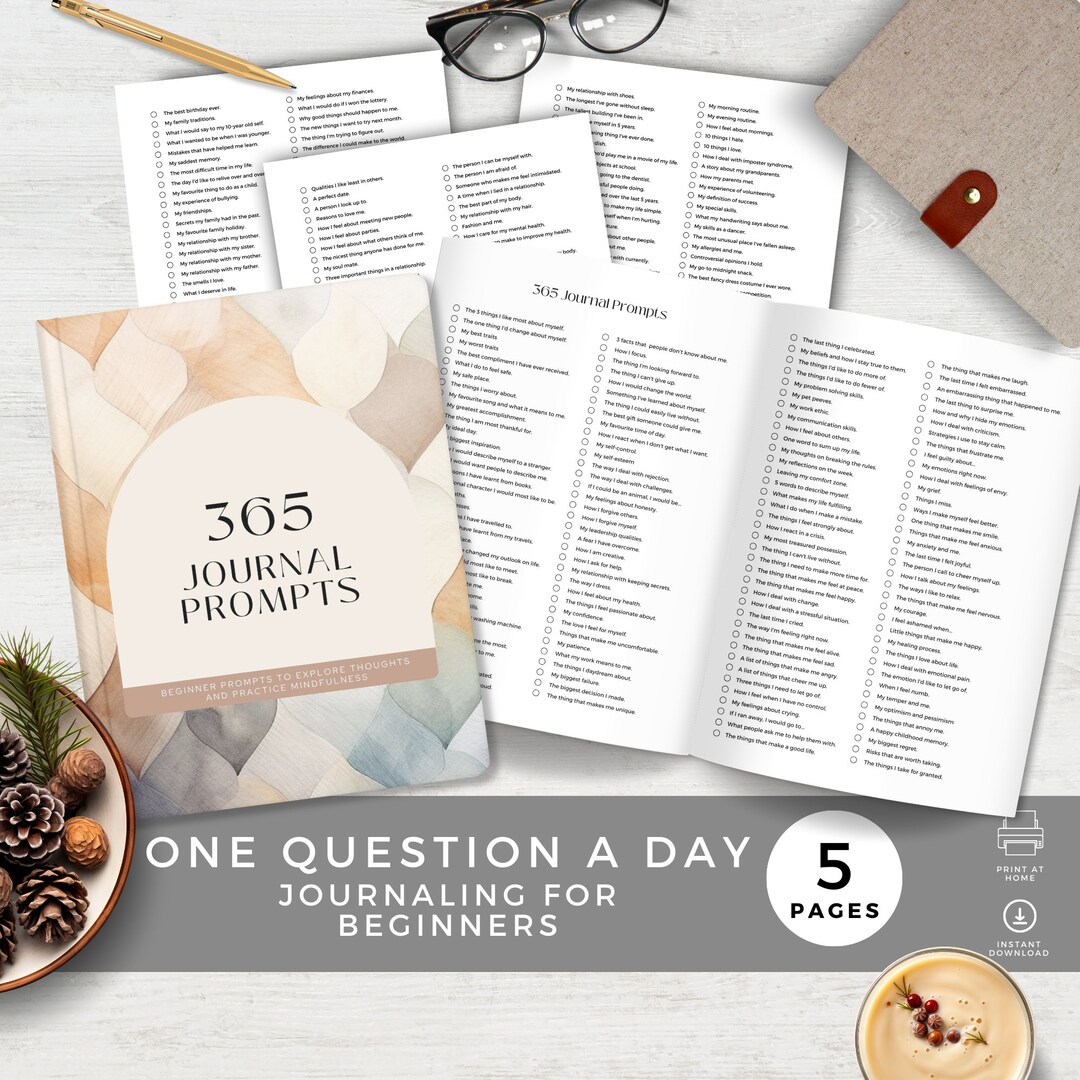 365 Journal Prompts PDF, Printable, Self Discovery, Beginners ...
