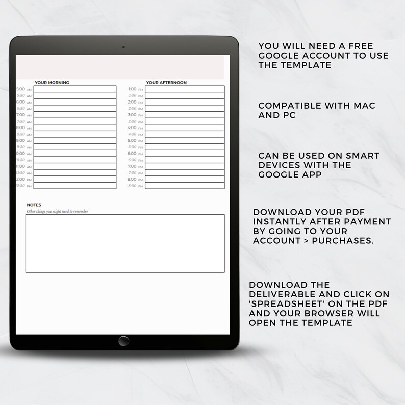 Time Blocking for Google Sheets, Daily Task Action List Tracker, Priority Template, Brain Dump ...