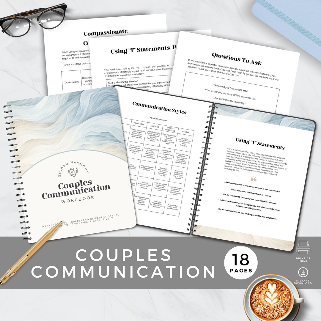 Couples Communication Worksheets, Relationships Workbook, Coaching ...