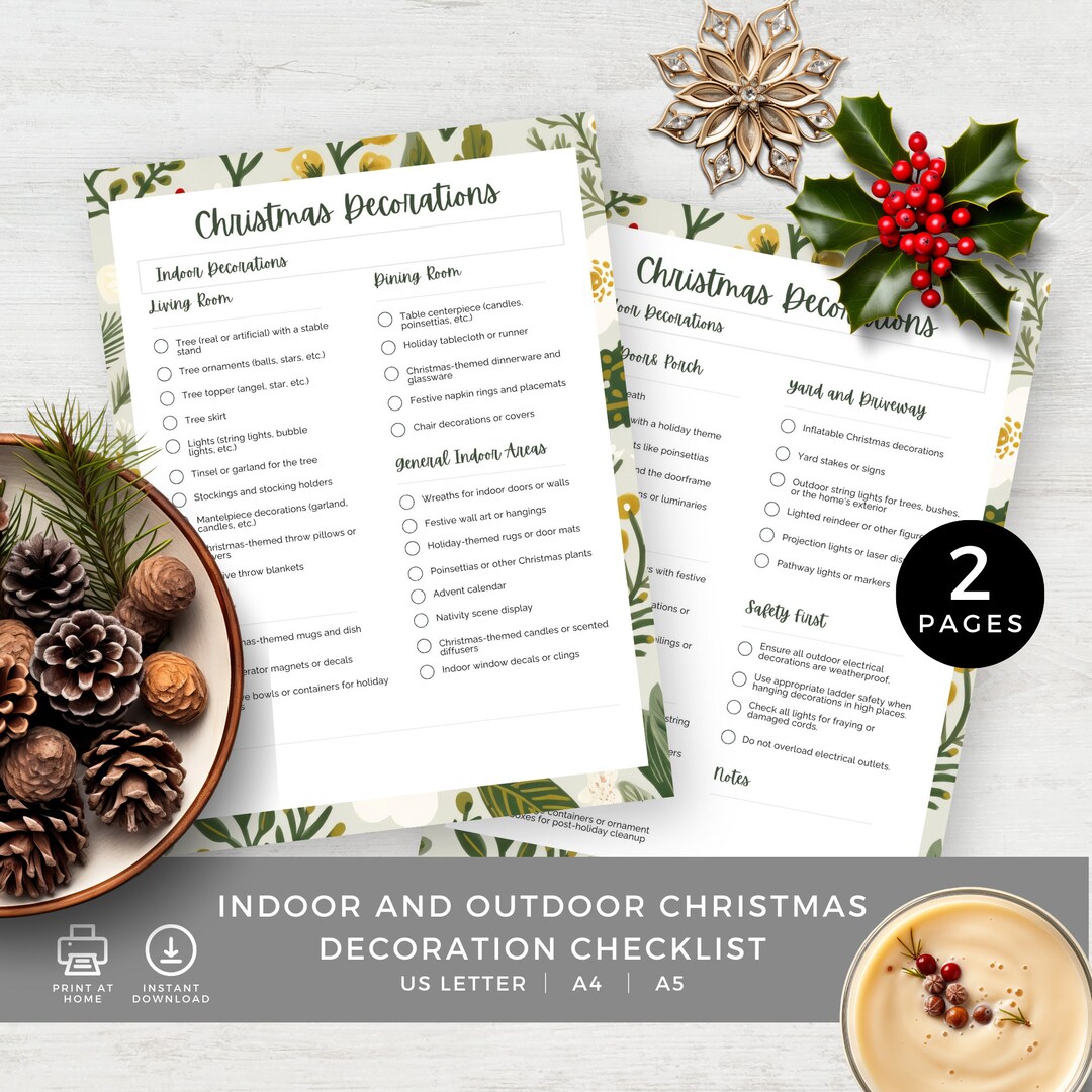 Holiday Decor Checklist, Christmas Decoration to Do List, Festive ...