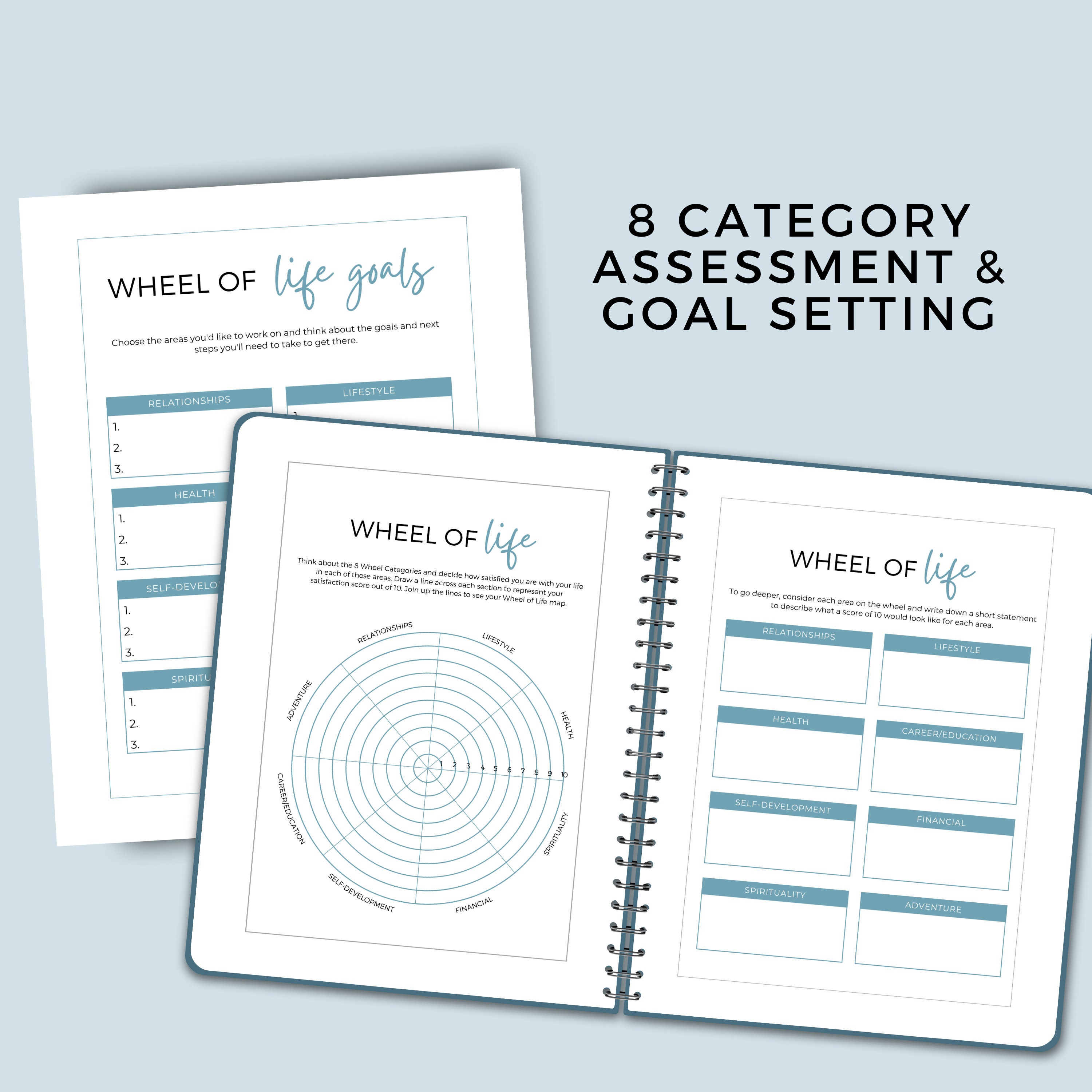 Wheel of Life Template PDF Workbook, Printable Goal Setting Worksheets ...
