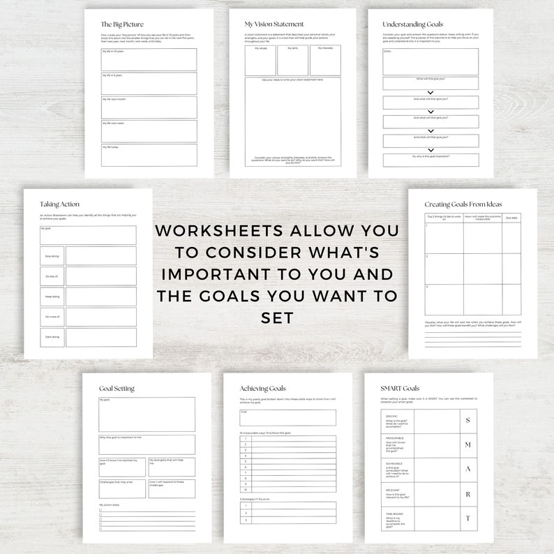 SMART Goal Planner, Printable PDF, Goal Setting Tracker, Monthly ...