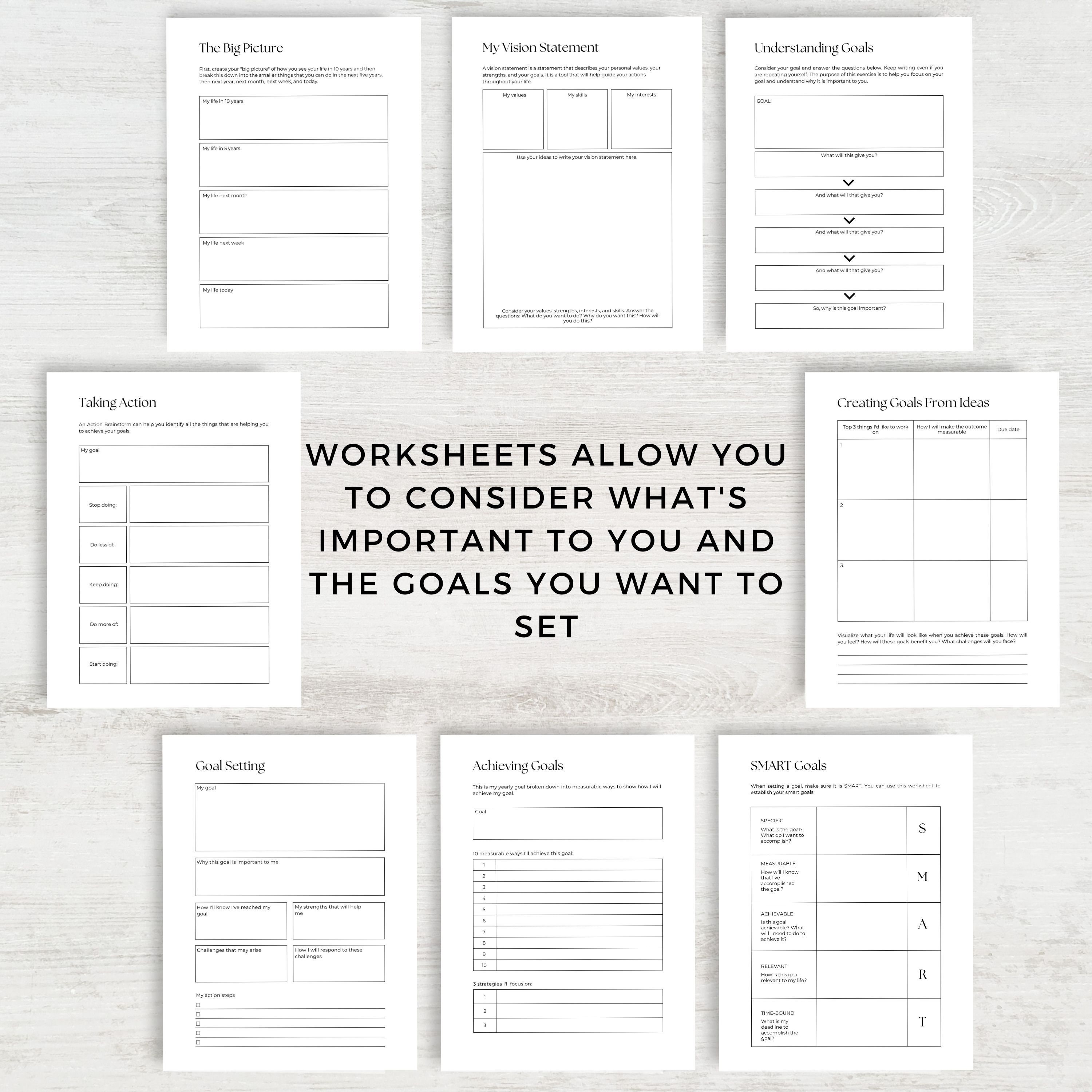 SMART Goal Planner, Printable PDF, Goal Setting Tracker, Monthly ...