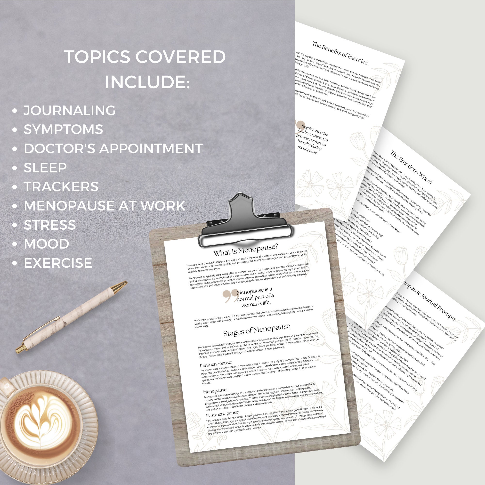 Menopause Journal for Wellbeing, Women's Health Trackers and Workbook ...