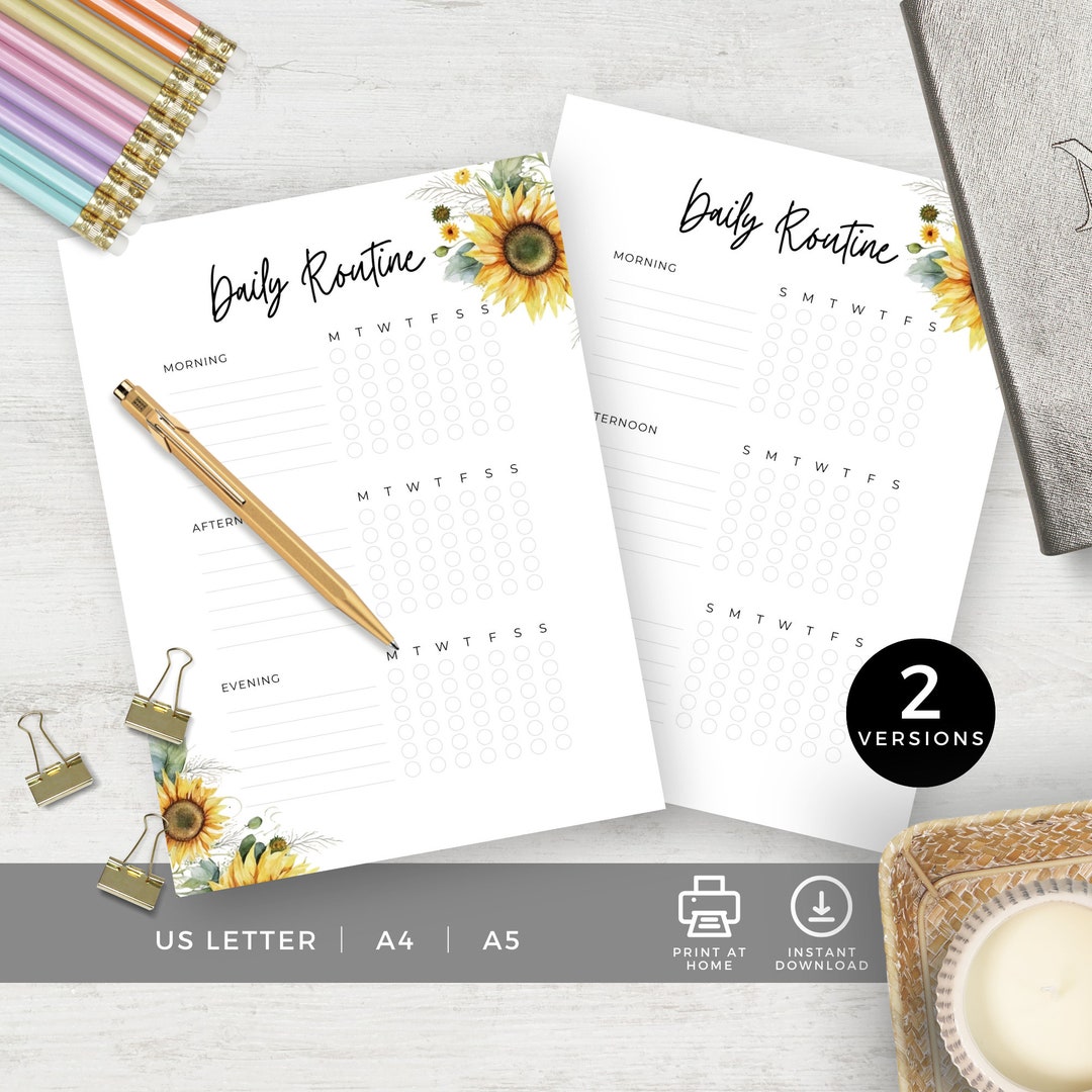 Daily Routine Checklist, Weekly Self Care Journal, Bujo, Printable ...