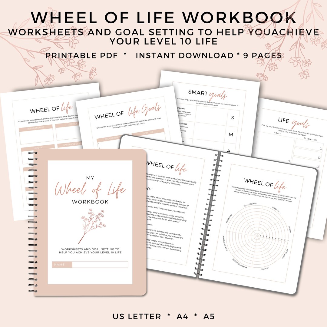 Wheel of Life Coaching Template, Goal Setting Worksheets, Level 10 ...