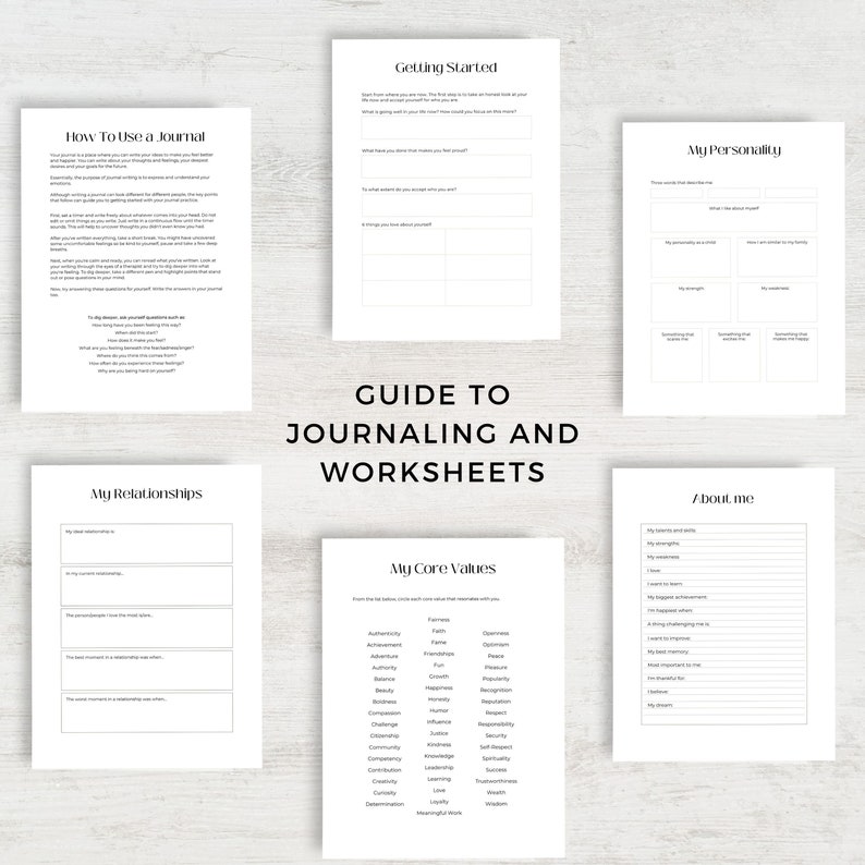 Self Esteem Journal Prompts, Printable, Start to Journal Guide, Daily ...