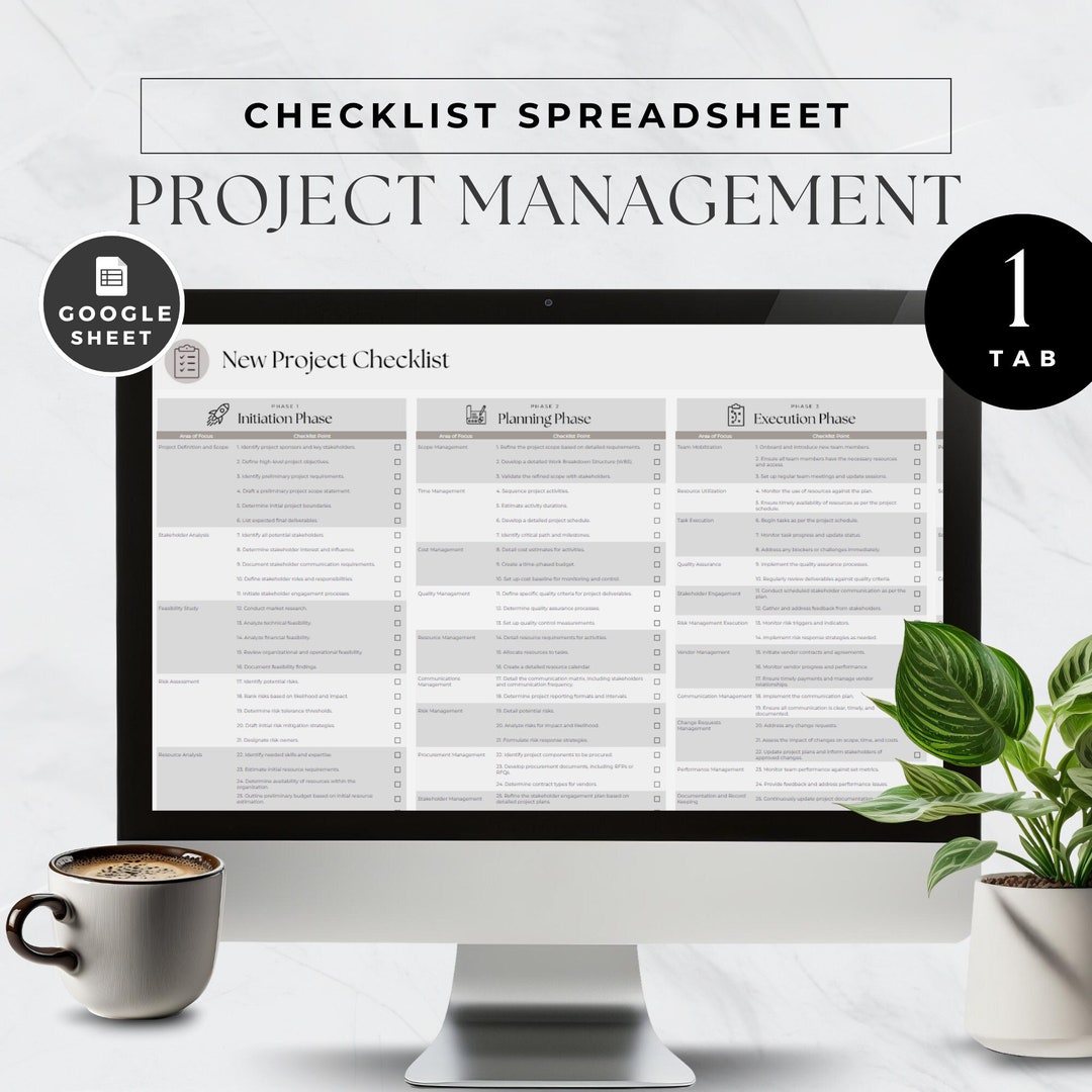 Project Checklist Template Google Sheets, Spreadsheet Management ...