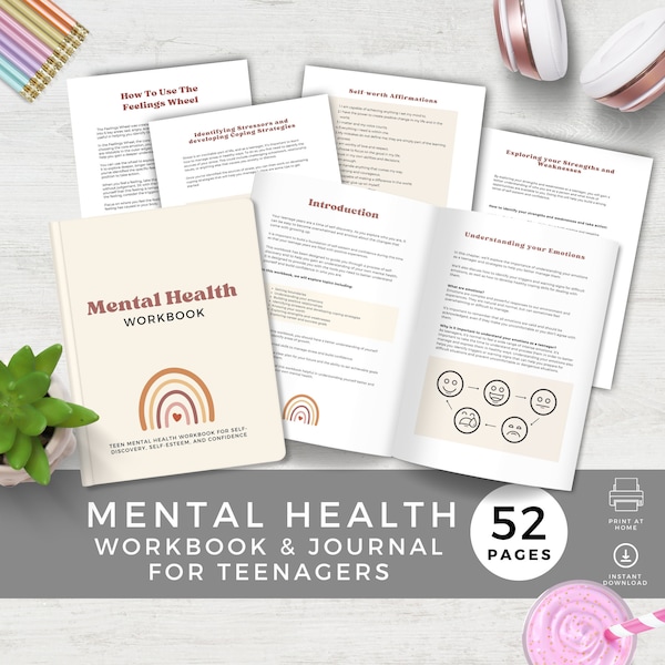Mental Health Worksheets Teens - Etsy