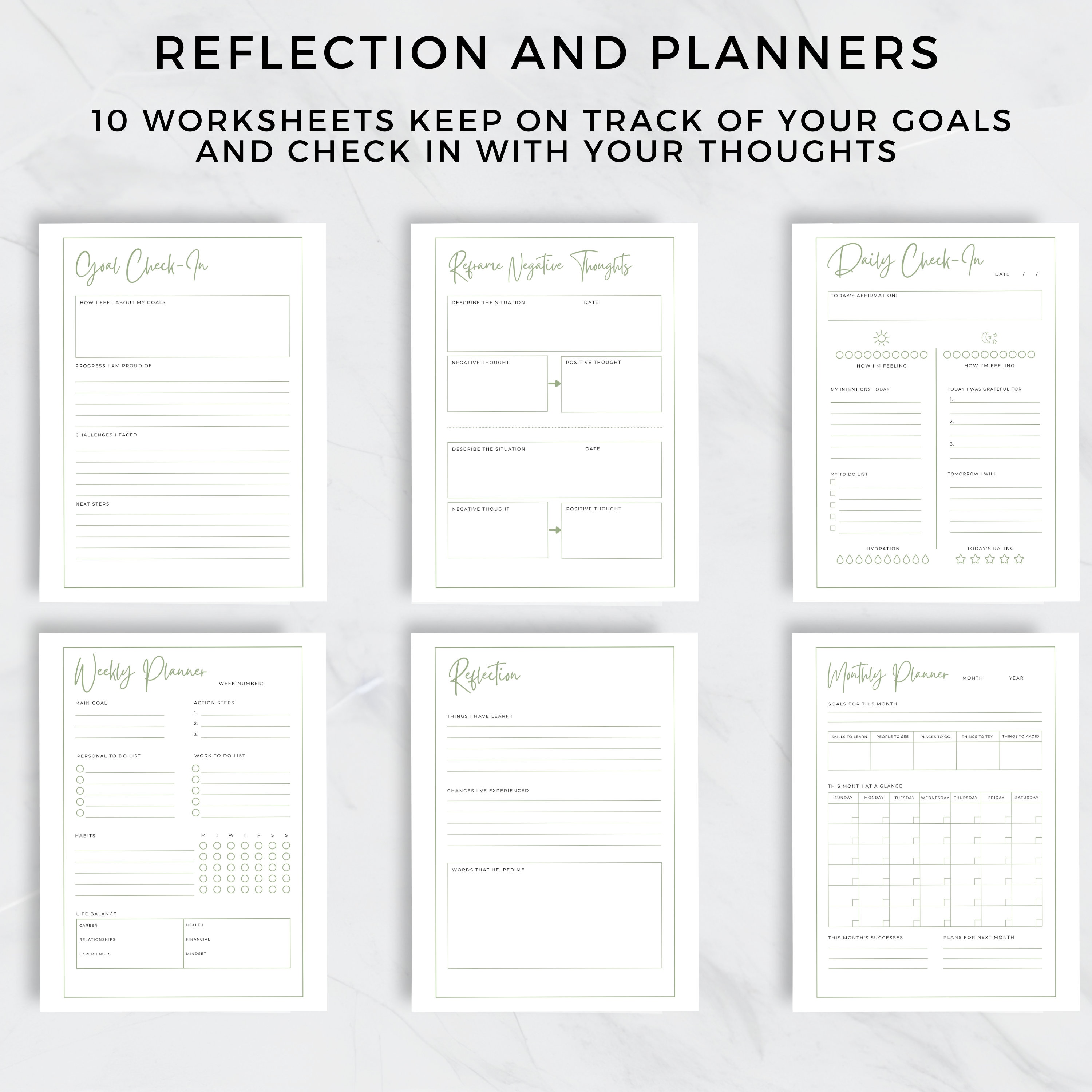 Growth Mindset Journal, Printable, Self Development, Positivity ...