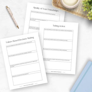 Self Discovery Journal, Personal Growth Worksheets, Guided Journal ...