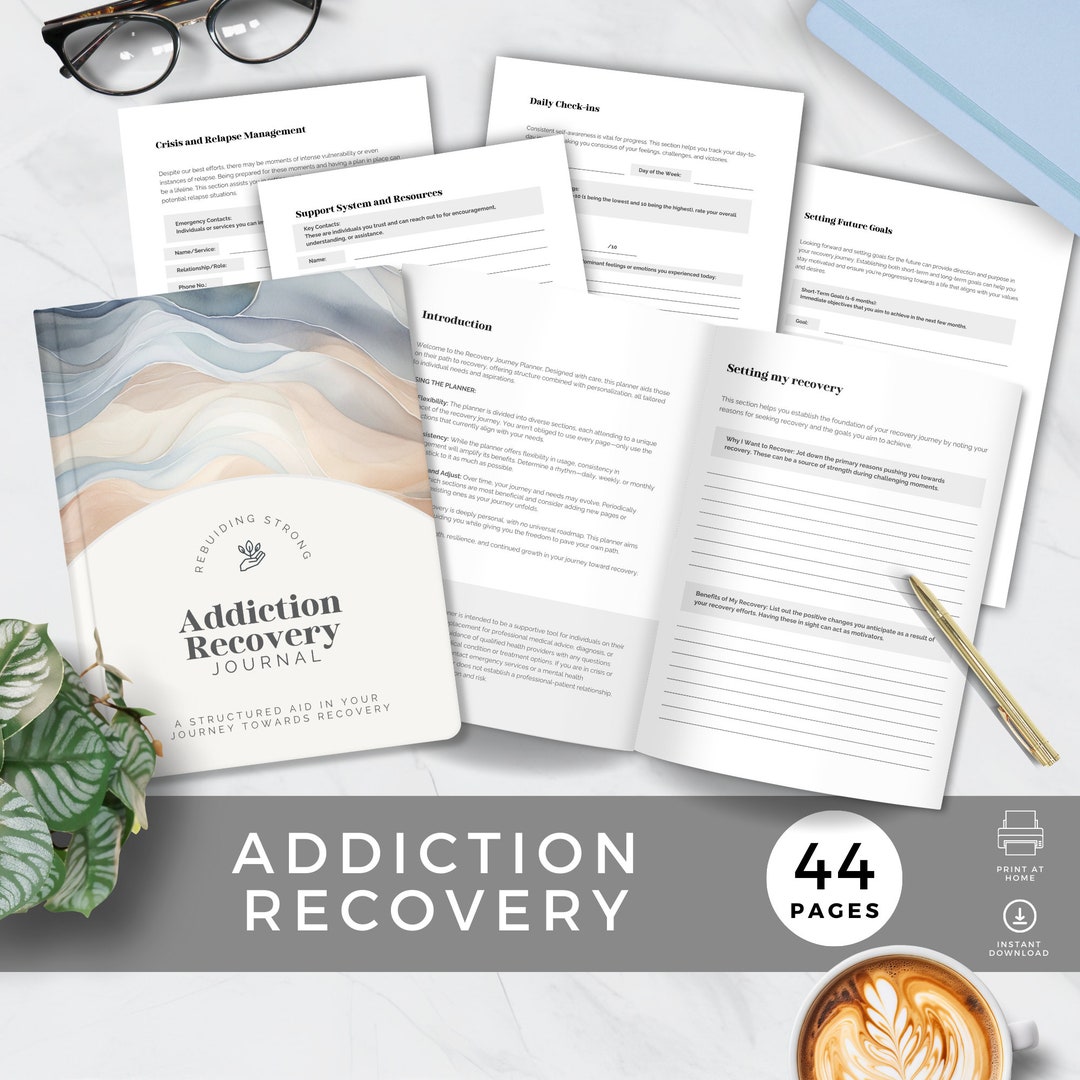 Addiction Recovery Workbook, Printable Sobriety Journal Prompts, Group ...