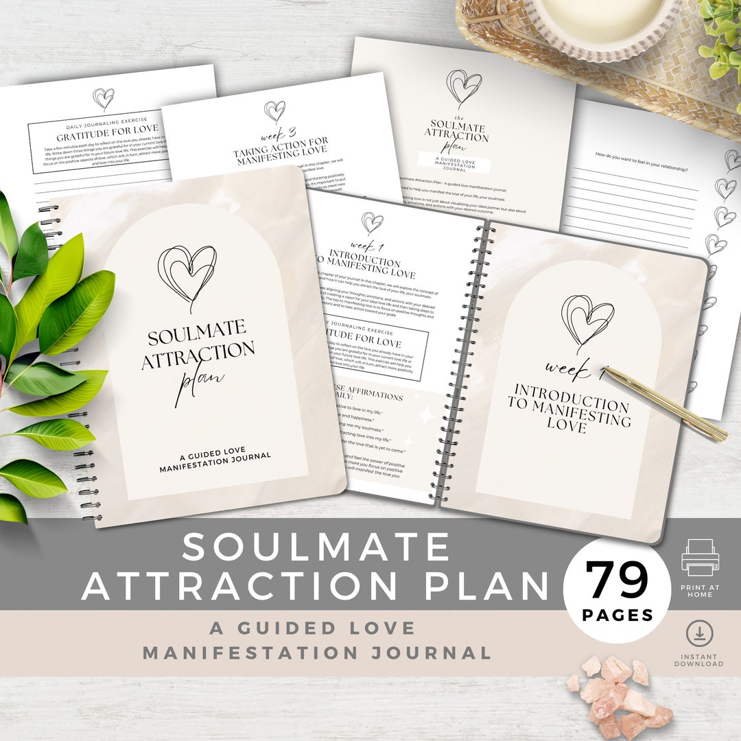Soulmate Attraction Plan, Love Manifestation Journal, Guided Workbook ...