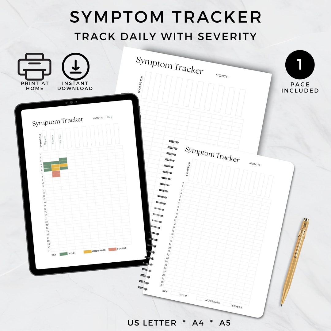 Daily Symptom Tracker Printable Health and Chronic Illness - Etsy Canada