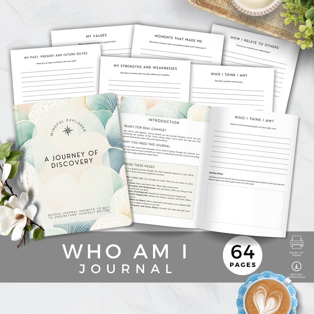 Who Am I Journal, Self Discovery Worksheets, Personal Growth Workbook ...