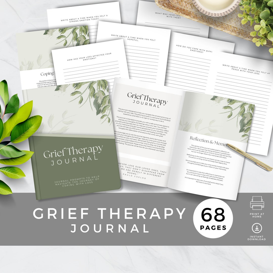 Grief Journaling Prompts for Husband or Wife, Grief Therapy Journal ...