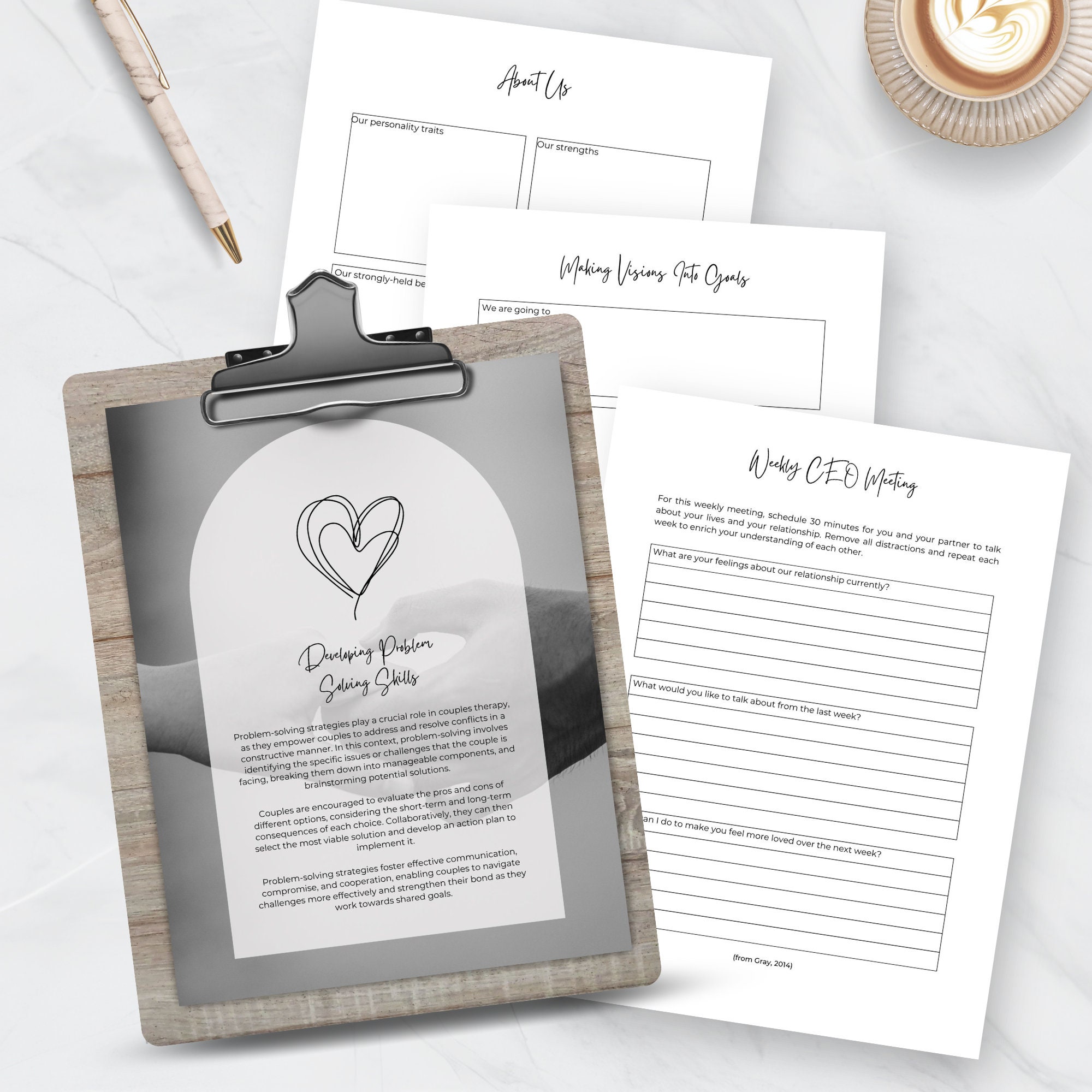 Worksheets for Couples Therapy, CBT Relationship Workbook ...