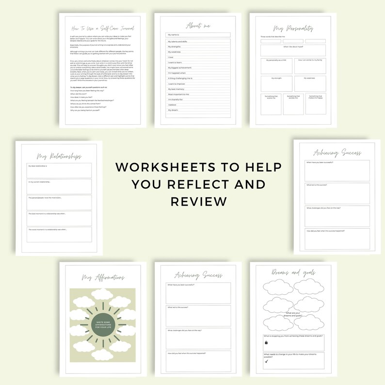 Self Care Journal, Printable, Daily Journaling, Self-care Prompts ...