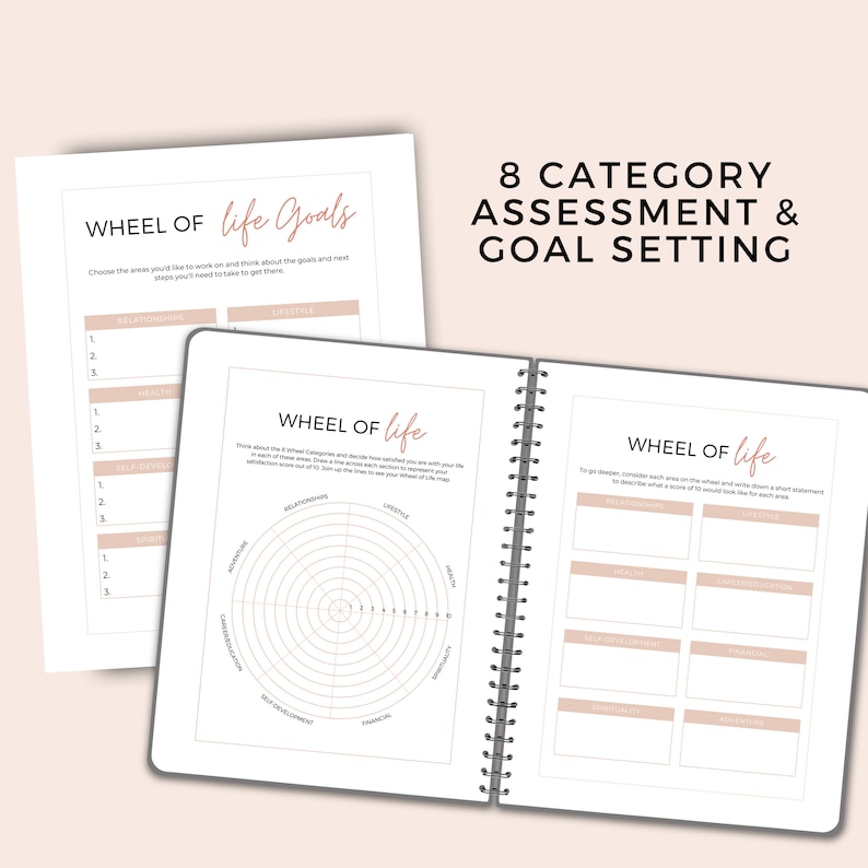 Wheel of Life Coaching Template Goal Setting Worksheets - Etsy
