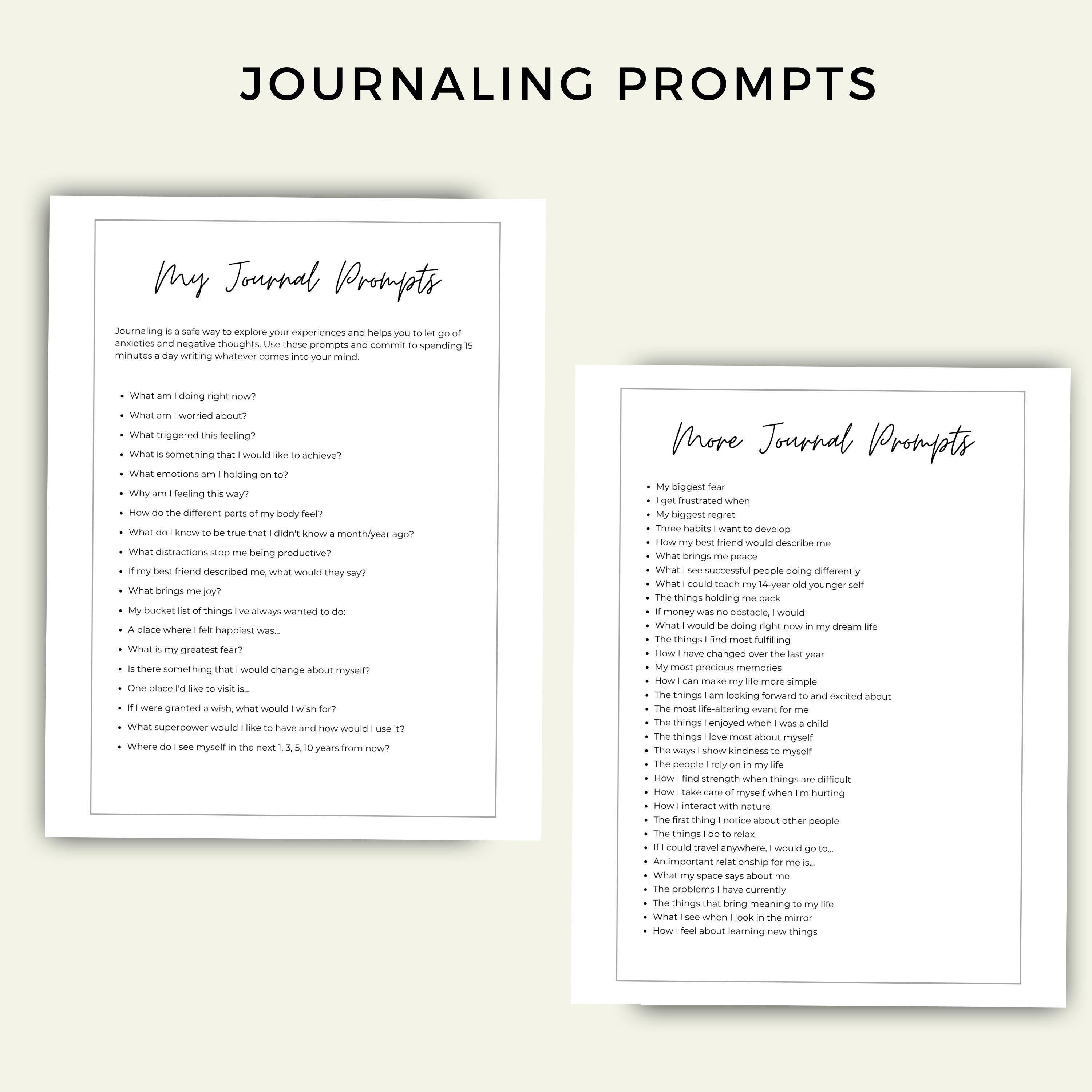 Self Care Workbook With Journaling Prompts, Daily Wellbeing Planner ...