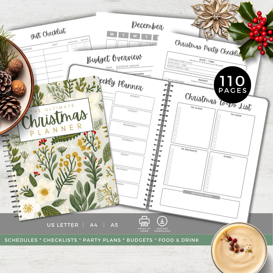 Christmas Daily Planner - Instant Download, Schedules, Checklists ...
