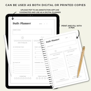 Daily Planner, Printable, Morning Intentions, Evening Reflections, to ...