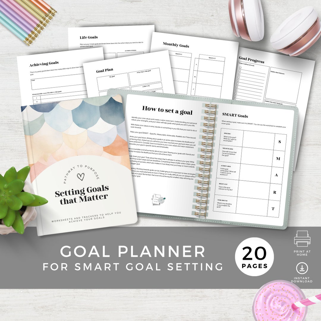 Student Goal Setting Template, SMART Tracker, Teens Productivity ...