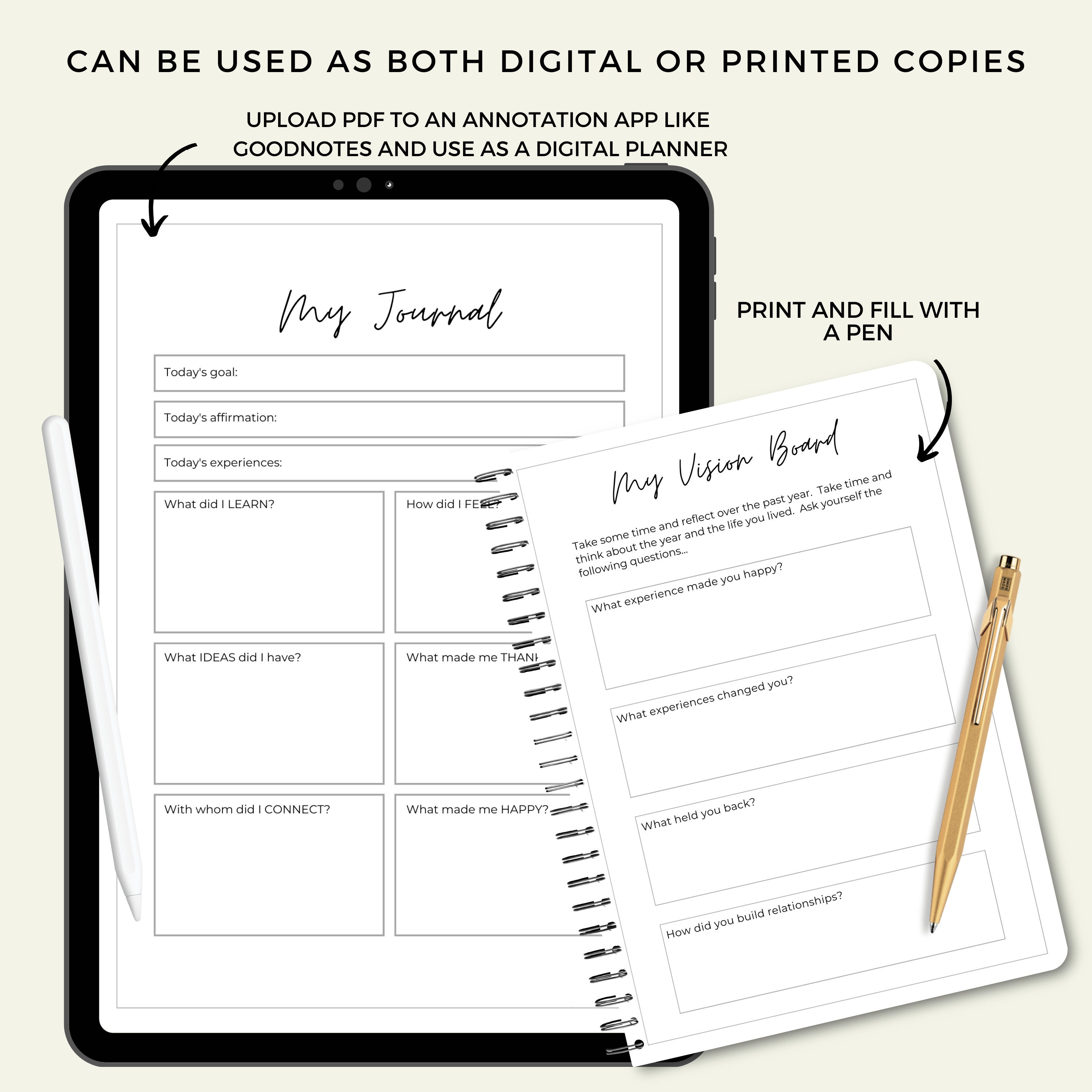 Self Care Workbook With Journaling Prompts, Daily Wellbeing Planner ...