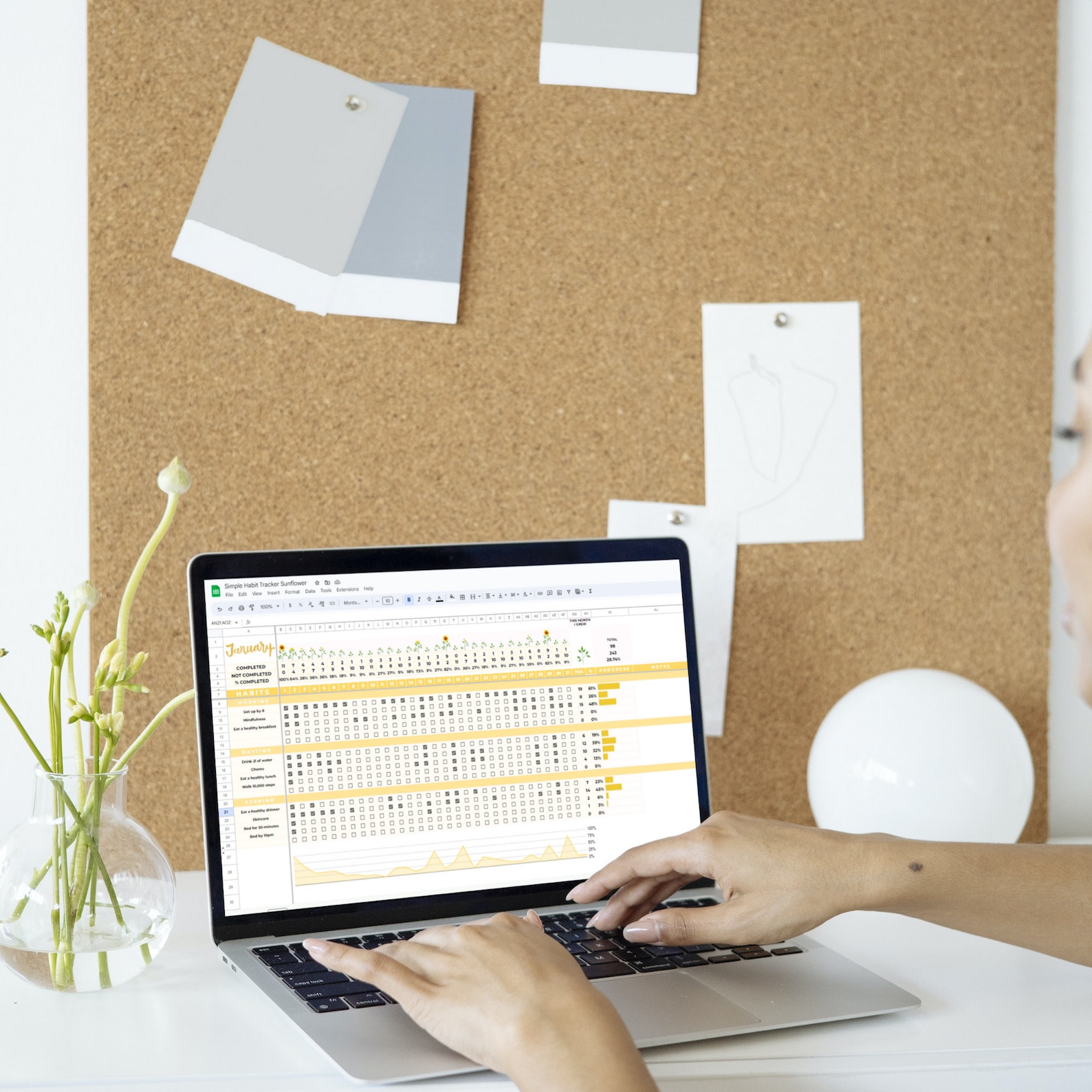 Digital Habit Tracker Google Sheet, Daily Template, Monthly and Annual ...