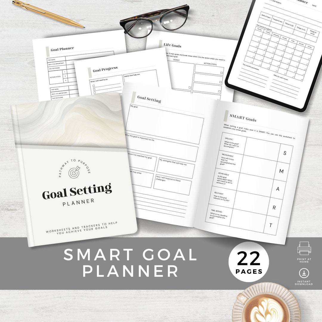 SMART Goal Checklist, Goals Setting Planner, Action Planning Template ...
