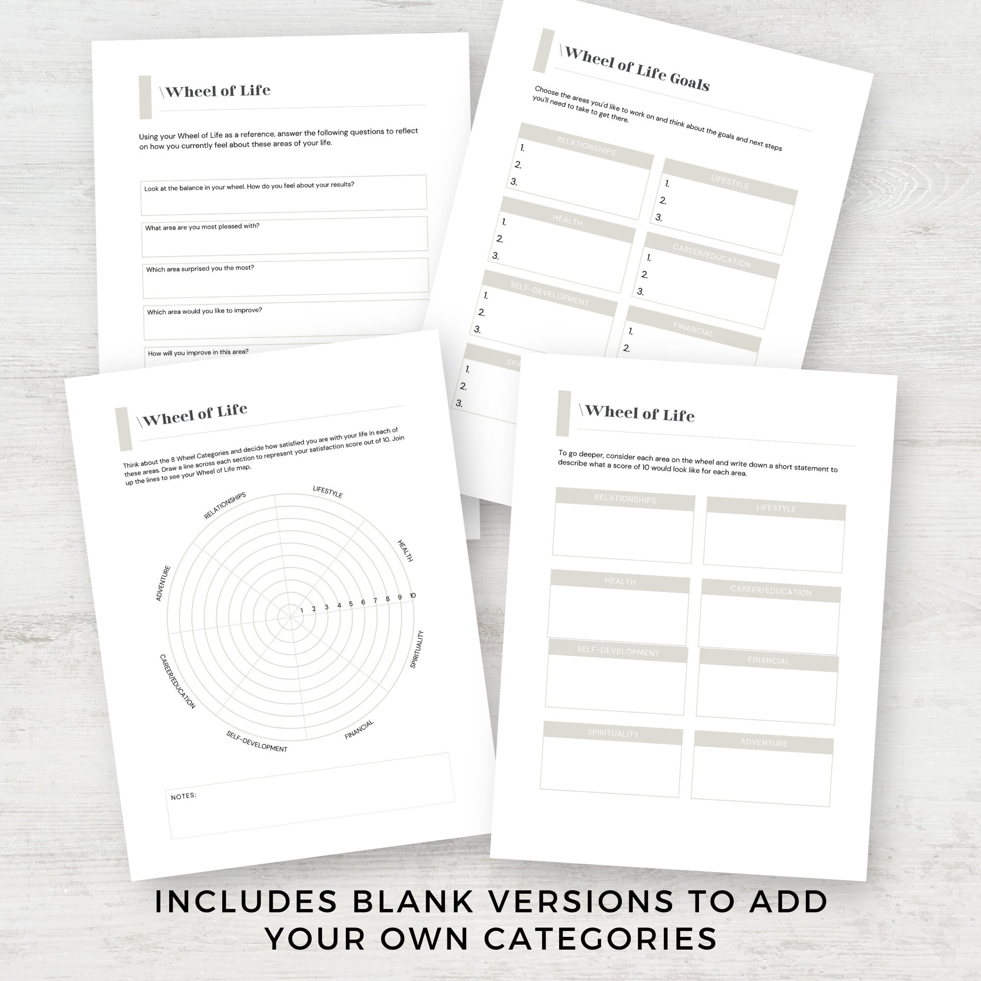 Goal Wheel Template, SMART Goal Setting Planner, Weekly & Monthly ...