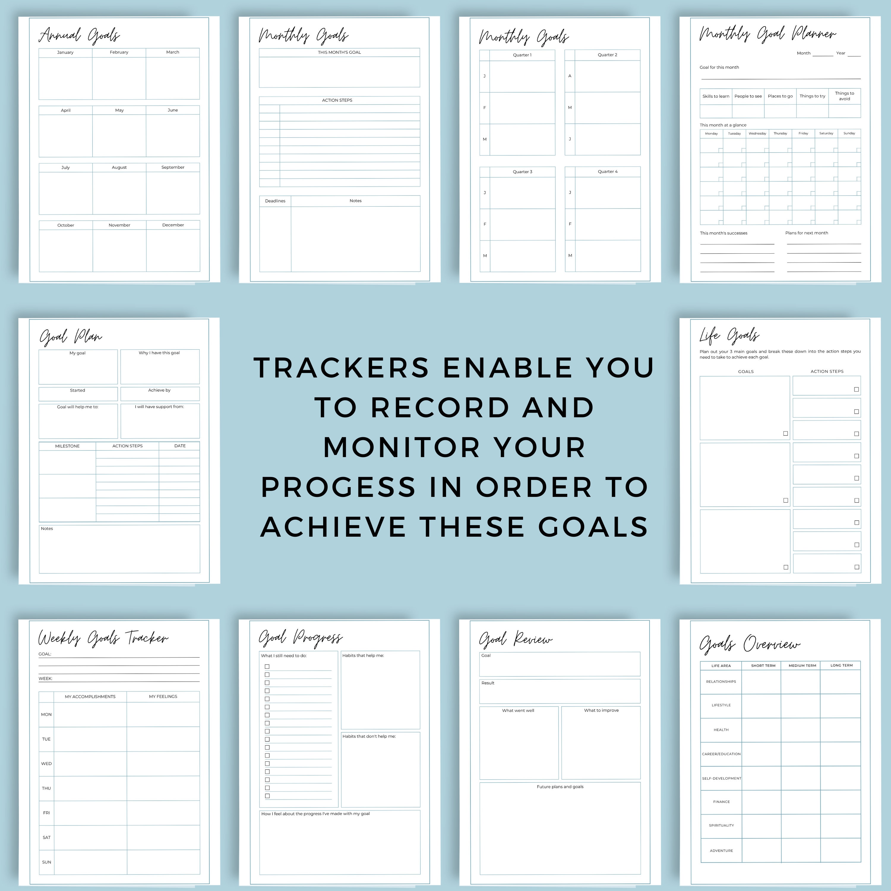 Life Goal Planner Template, Printable, Goal Setting & Tracking, Action ...