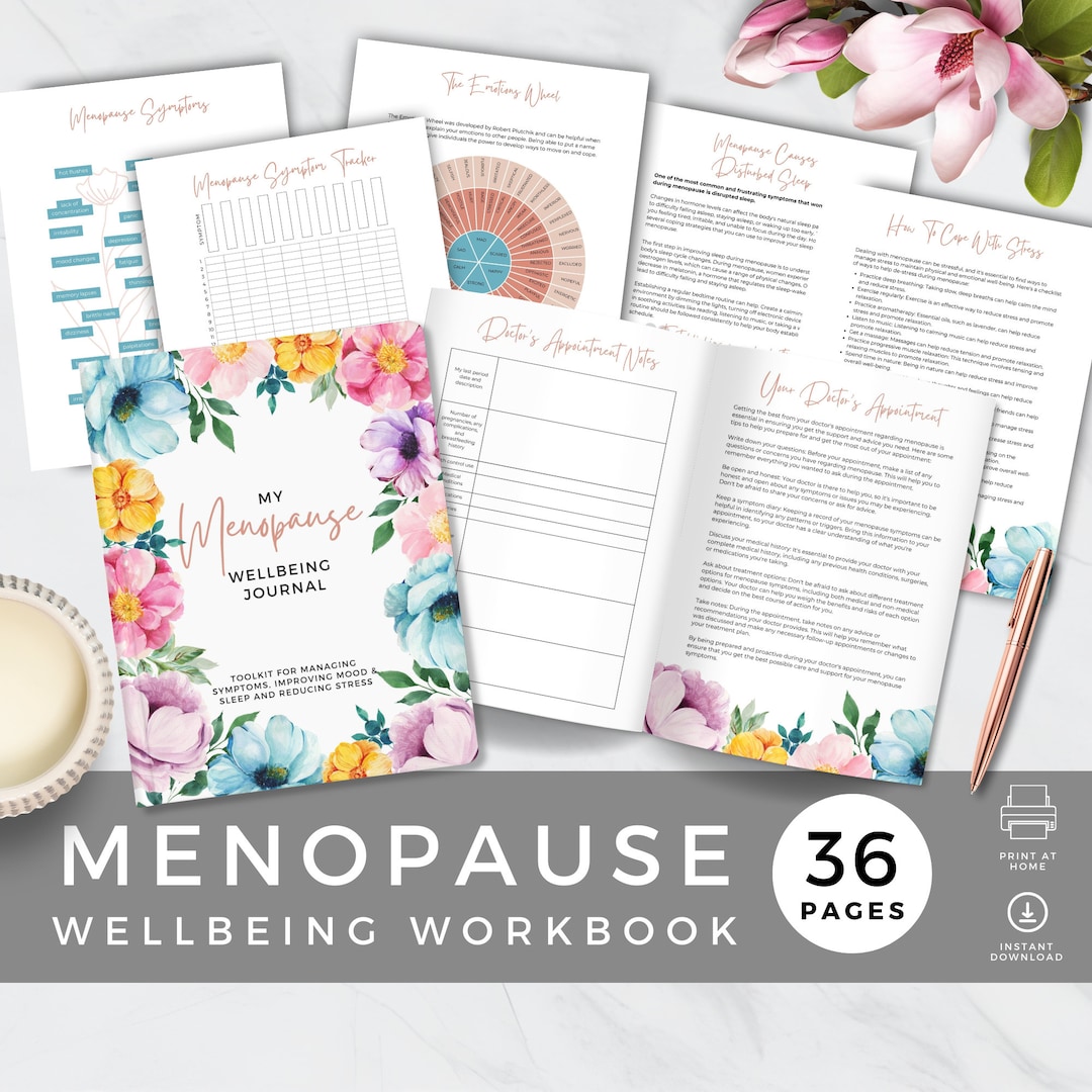 Menopause Journal for Women's Wellbeing, Health Trackers and Workbook ...