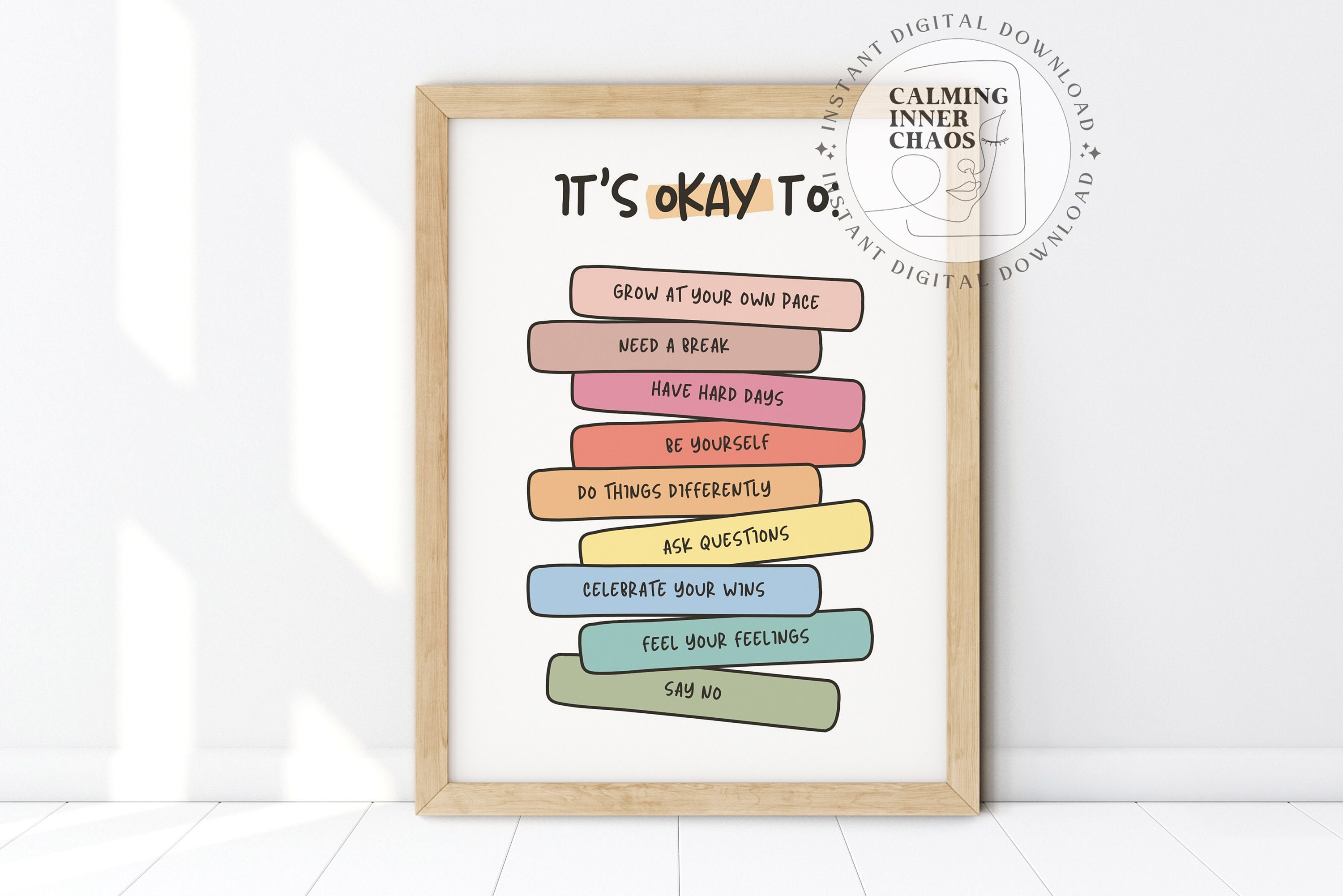 It's Okay to Poster, Feelings Poster, It's Ok to Printable for Kids ...
