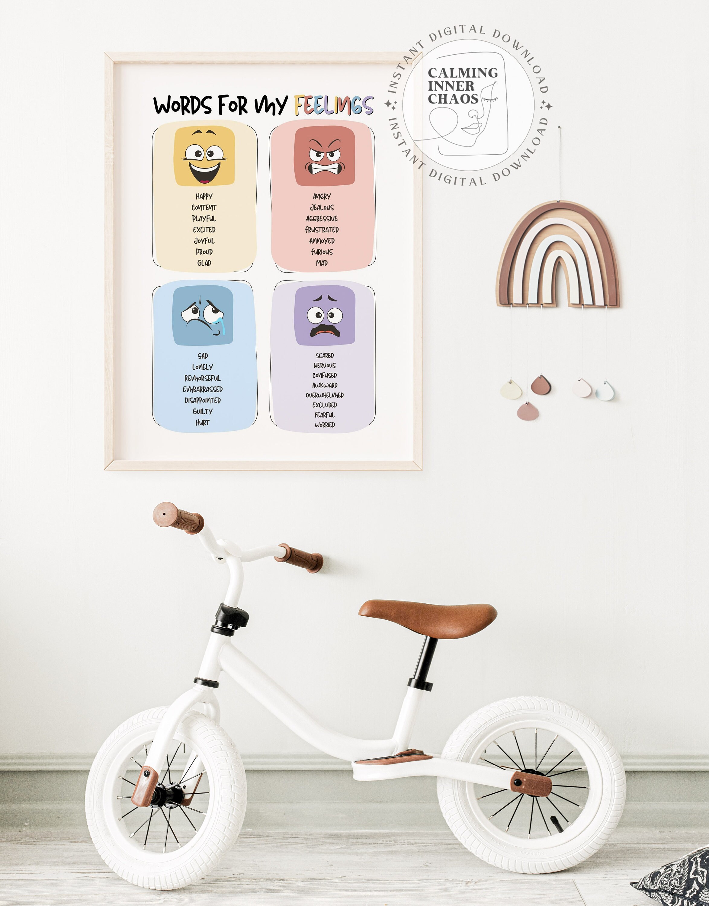 Feelings Vocabulary Poster, Words for My Fellings Chart, Emotional ...