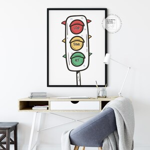 Stop Think Go, CBT Poster, Traffic Light Emotions, Stop Think Act ...