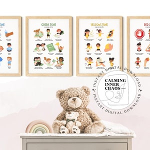 Self-regulation Zones Coping Skills Poster, Coping Strategies Printable ...