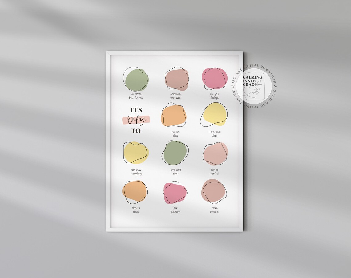 It's Okay to Poster, Feelings Poster, It's Ok to Printable, Therapy ...