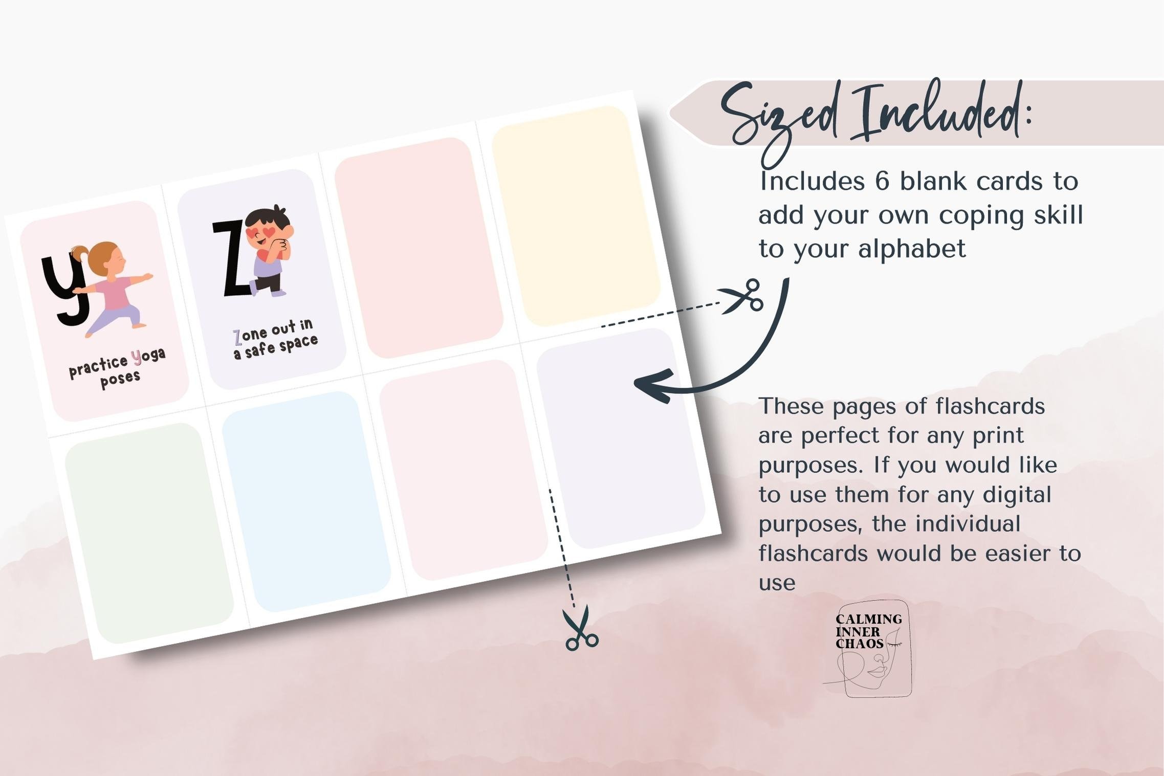 26 Coping Skills Alphabet Printable Flashcards for Kids & Teens, Self ...