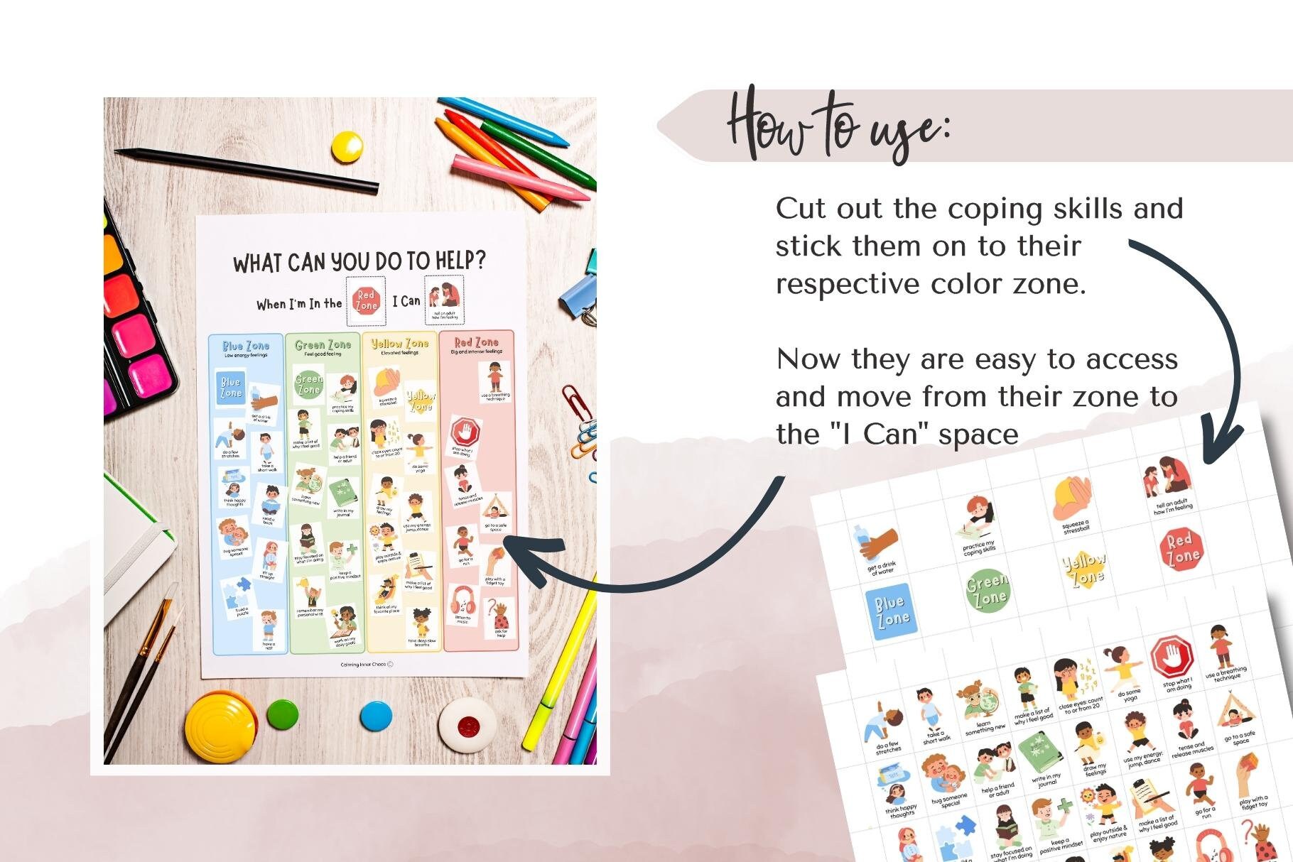 Zones Regulation Coping Skills Worksheet Emotional Regulation Poster ...