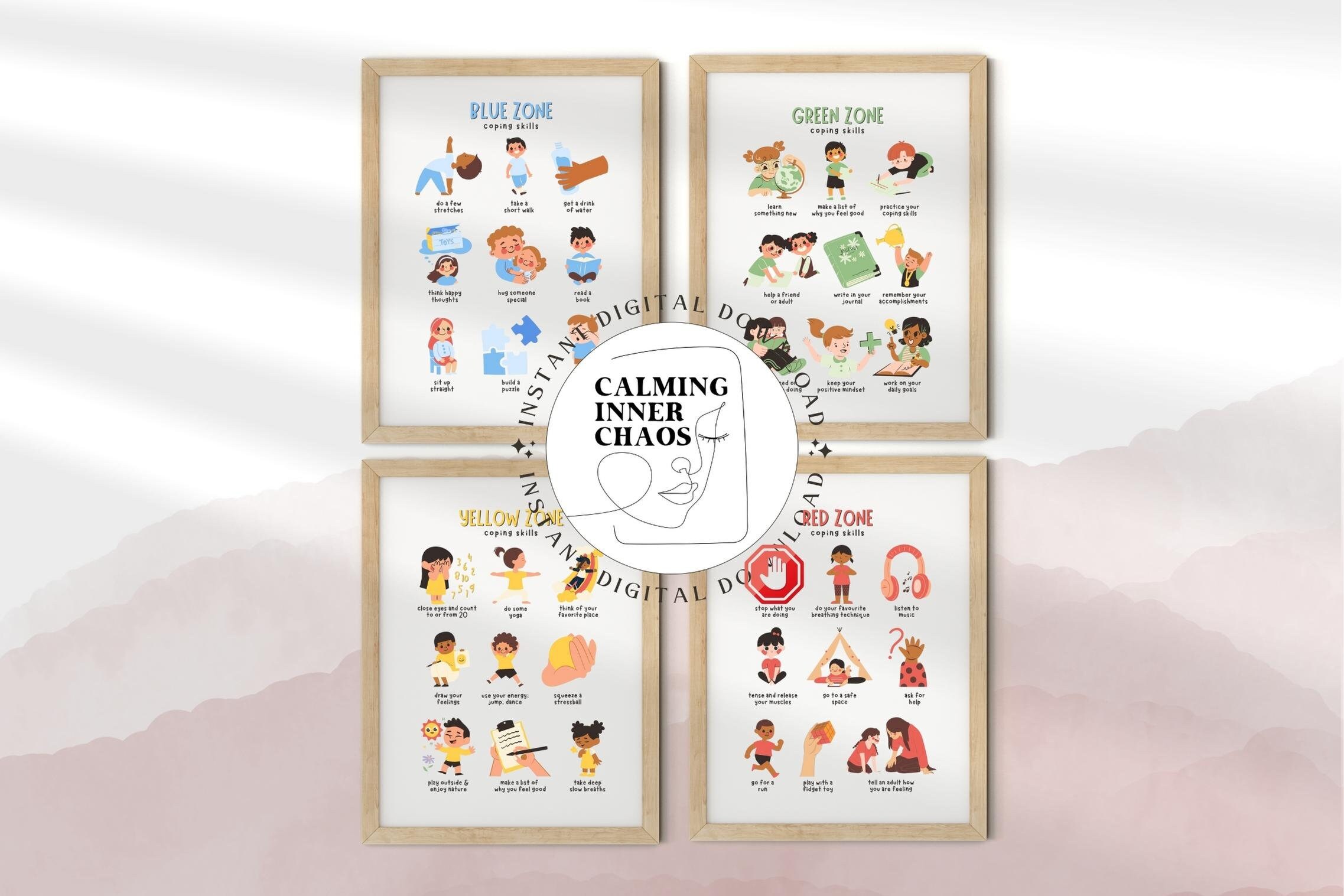 Self-regulation Zones Coping Skills Poster, Coping Strategies Printable ...