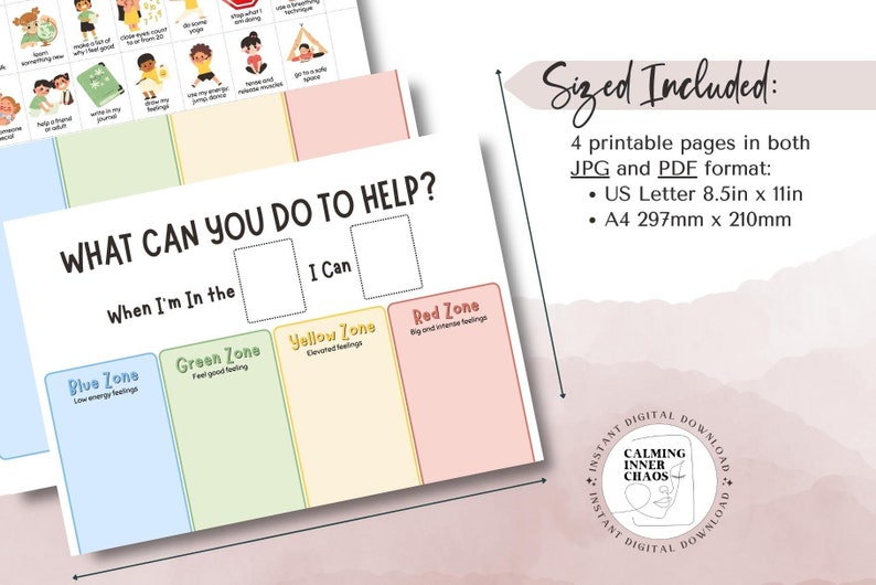 Zones Regulation Coping Skills Worksheet Emotional Regulation Poster ...