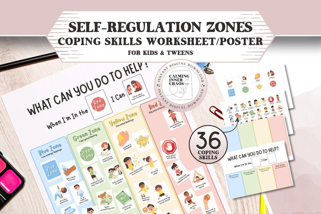 Zones Regulation Coping Skills Worksheet Emotional Regulation Poster ...