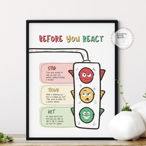 Stop Think Go, CBT Poster, Traffic Light Emotions, Stop Think Act ...