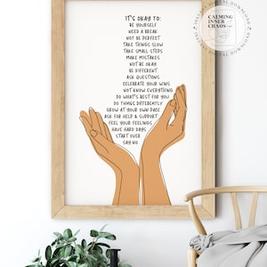 It's Okay to Poster, Feelings Poster, It's Ok to Make Mistakes, Therapy ...