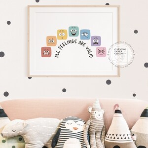 All Feelings Are Valid Poster, Emotions Rainbow Digital Poster ...