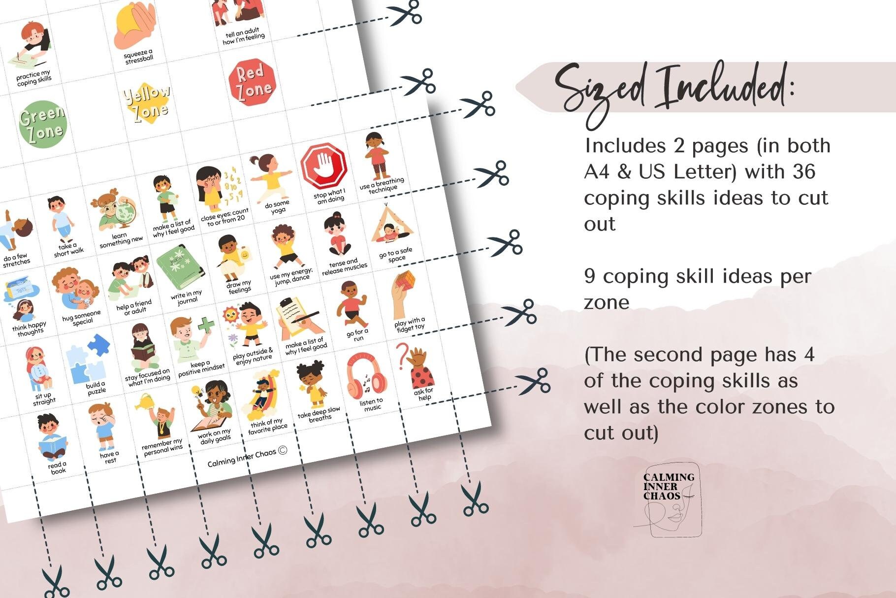 Zones Regulation Coping Skills Worksheet Emotional Regulation Poster ...